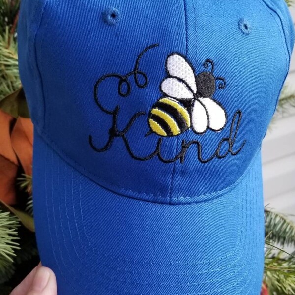 Embroidered Bee Kind Cap - Etsy