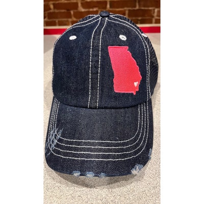 State Hat Distressed Women's Trucker Personalized State Embroidered Cap ...