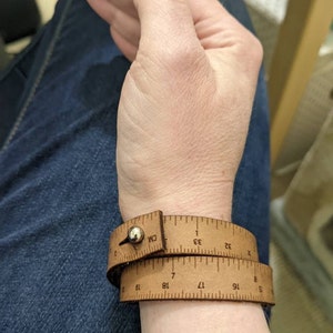 WRIST RULER Teal Tape Measure Bracelet Leather Cuff - Etsy