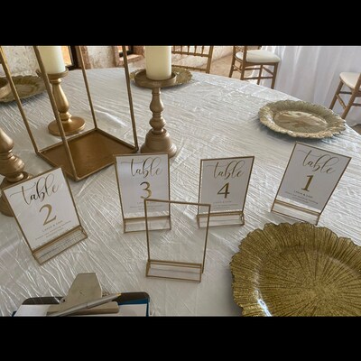 Wedding Table Numbers . Gold Foil. Table Numbers Cards Size A6 ...