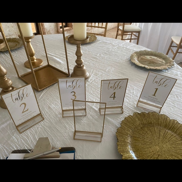 Wedding Table Numbers . Gold Foil. Table Numbers Cards Size A6 ...