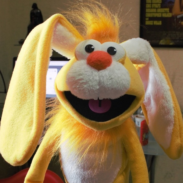 Funny Bunny Puppet Easter Blue Rabbit Professional Hand Puppet - Etsy