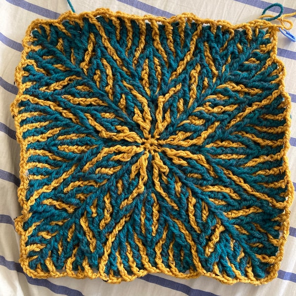 Blomma Square Crochet Pattern: Brioche Pillow Design (PDF, Video Tutorial) - Etsy