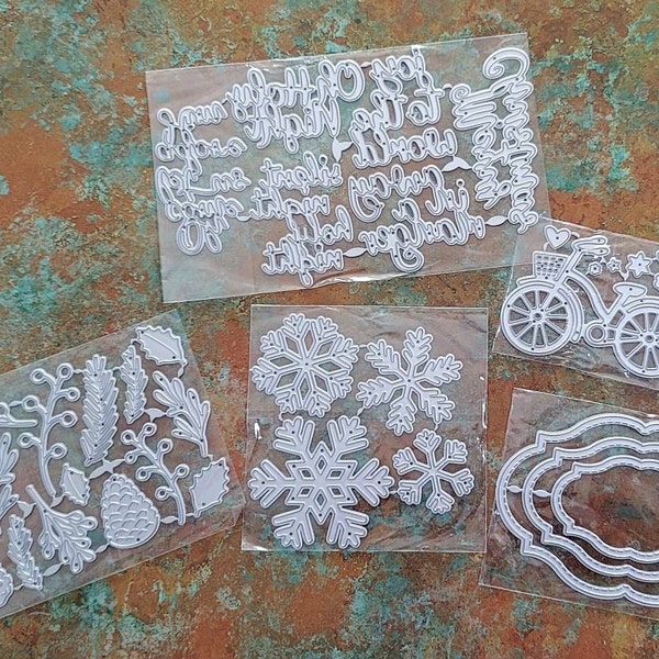 Christmas Words Cutting Dies Christmas Sentiments Metal Crafting Dies ...