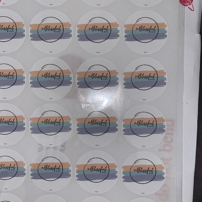 Personalised Glossy Logo Stickers 37mm Stickers 35 Stickers per Sheet ...