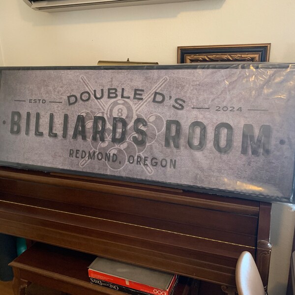 Billiards Room Sign Personalized Pool Room Wall Decor Billiards Name ...