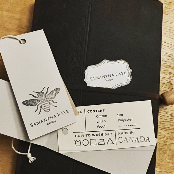 Clothing Hang Tags Stamp With Size and Care Content, Product Label ...