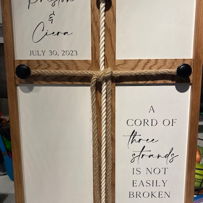 A Cord of Three Strands Unity Ceremony Braided Cord Cross Sign With ...