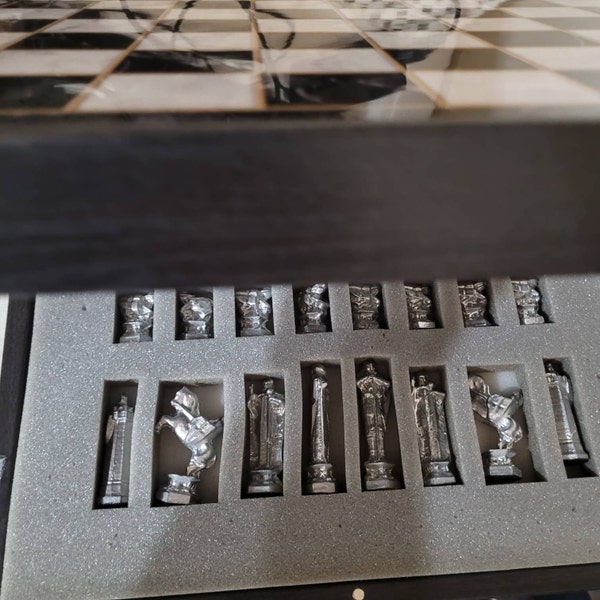 Metal Wizard Chess Set: Gold & Black, Personalized 14-inch Board - Etsy