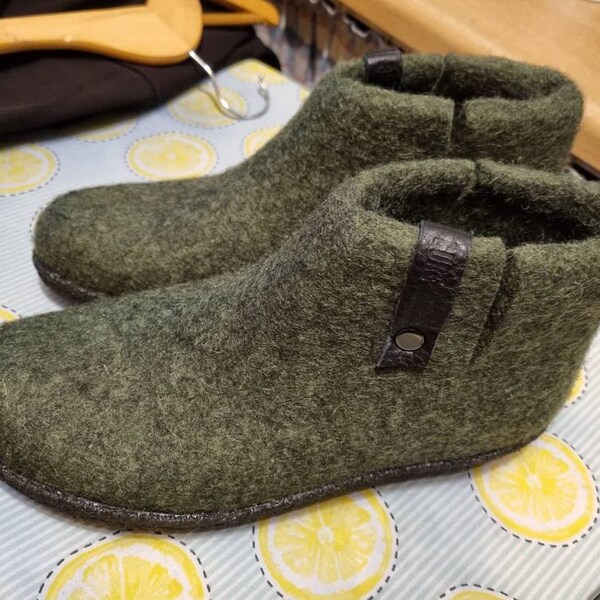 Felted Wool Ankle Boot Slippers: Women's Warm Woolen Booties - Etsy