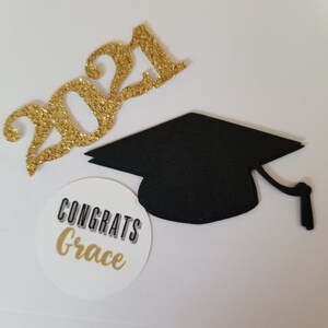 Graduation Party Confetti Graduation Year and Personalized Name Gold ...