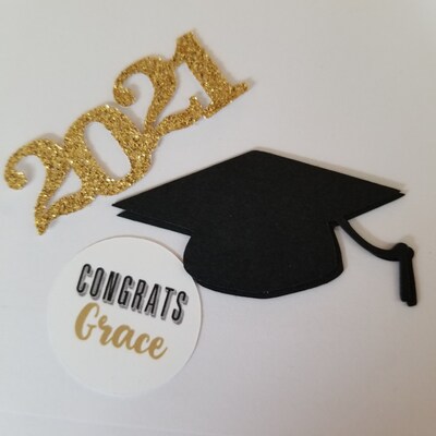 Graduation Party Confetti Graduation Year and Personalized Name Gold ...