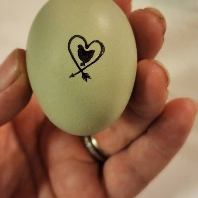 Mini Egg Stamp Chicken in an Arrow Heart Chicken Babies Mini Egg Stamps ...