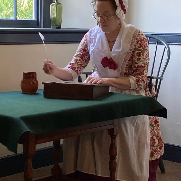 18th Century Shallow Crown Straw Hat Trimmed W/ Olive Green Silk Satin ...