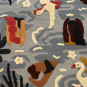 Rectangle Modern Hand Tufted Rug 100% Wool Area Rug for Home Decorative ...