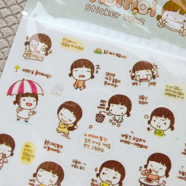 Korea Momoi Cute Little Girl Stickers Set - Deco Sticker - DIY Diary ...