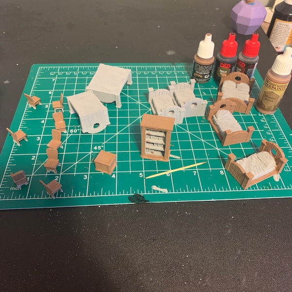 Tavern Furniture Set Dnd Miniature Terrain, Dungeons and Dragons, D&D ...