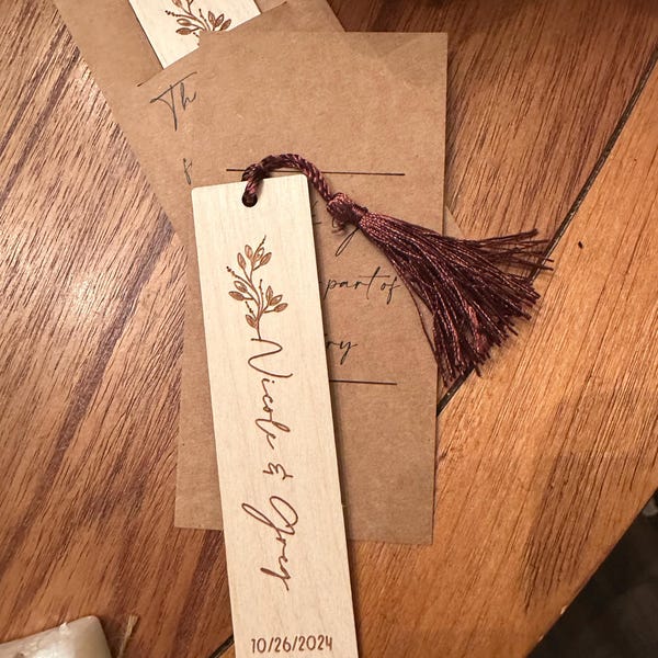 Custom Wood Bookmarks With Tassel, Personalized Wooden Bookmark, Unique ...