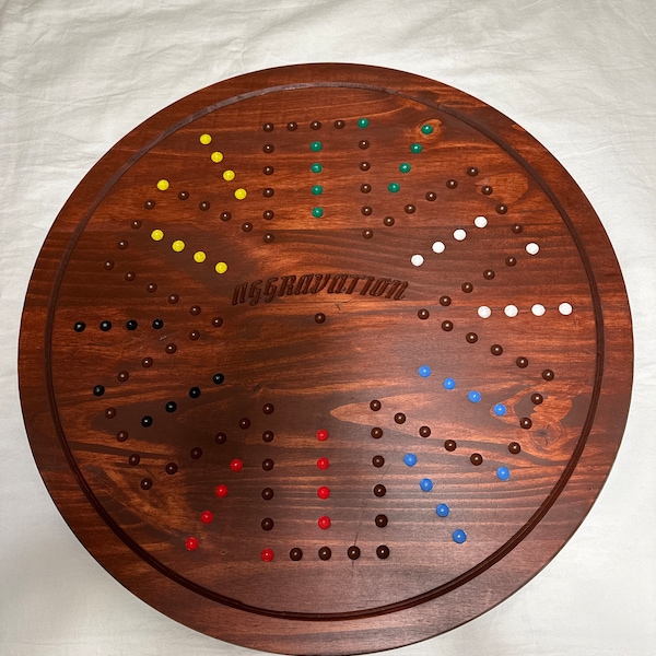 Hand Painted Aggravation Board Game With Custom Engraving — Solid Wood ...
