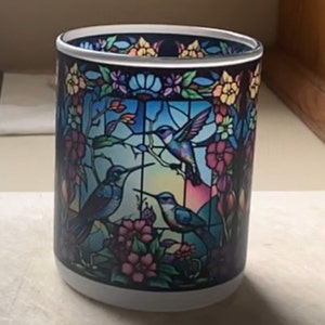 Hummingbird Stained Glass Designed Battery Operated Tea Light Holder - Etsy