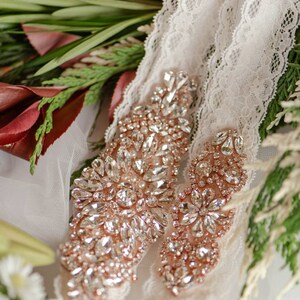 2 GARTERS Wedding Garter and Toss Garter Set-crystal Rhinestones With ...