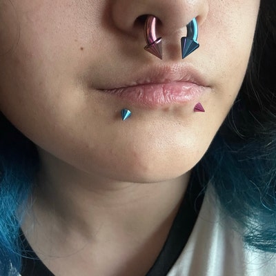 HALF GOLD / SILVER 4G, 5G, 6G, 7G, 8G, 10G, or 12G Anodized Astm F136 ...