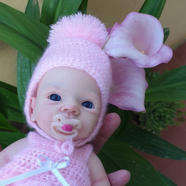 Mini Silicone Baby Doll 11 Inch Baby Girl Eyes Open, Full Body Silicone ...
