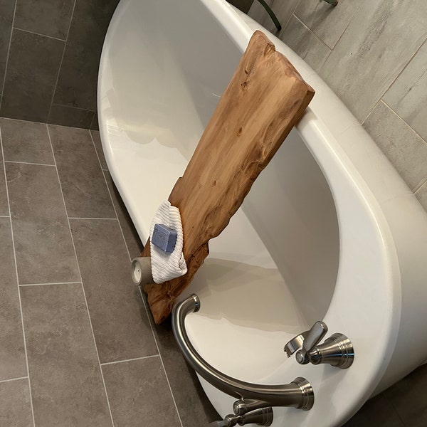 Live Edge Bath Board, Walnut Wood Bathtub Tray, Wooden Bath Shelf, Bath ...