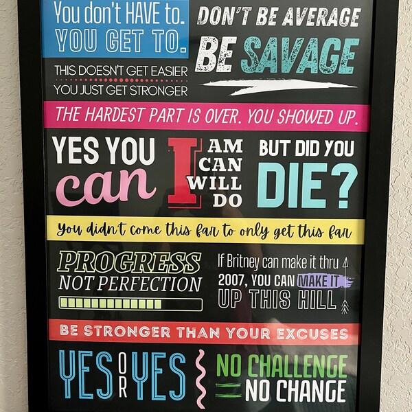 Custom Order for Motivational Poster Fitspiration Quotes (4 Sizes ...