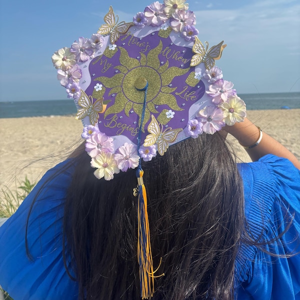 Flag Graduation Cap, Blue Flower Grad Cap, Guatemala Grad Cap, Blue and ...