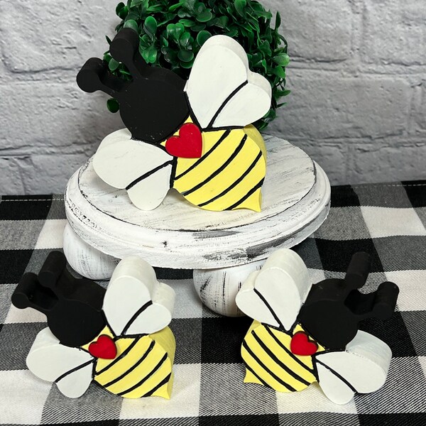 Bee Cutout- Free Standing- Chunky Wood Craft- Bee Craft for Kids ...