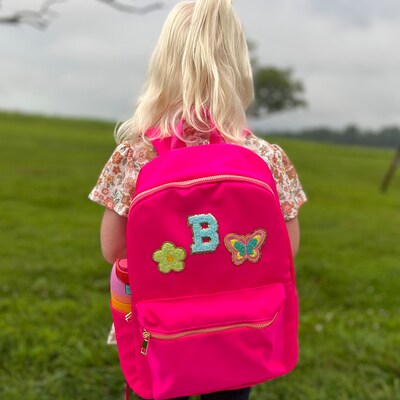 Personalized Kids Nylon Backpack, Chenille Letters, Customize, Back to ...