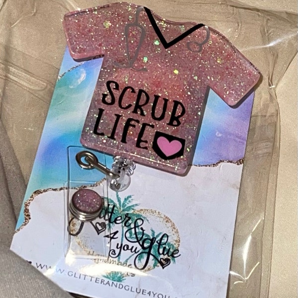 Scrub Life Badge Reel, Nurse Life, Interchangeable Retractable Custom ...