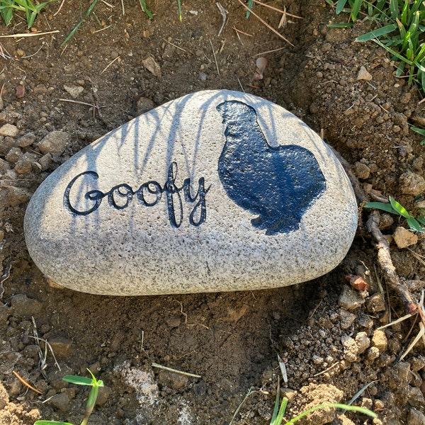 Chicken Pet Memorial Stone, 5”/6" Only, Hen, Rooster, Silkie, Outdoor ...