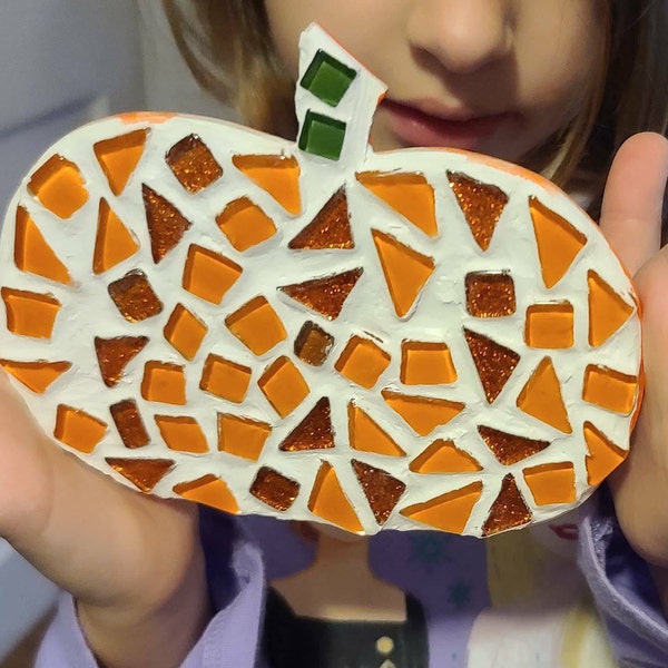 Pumpkin Mosaic Kit, Craft Kit, DIY Kit for Adults, Craft Kit for Kids ...