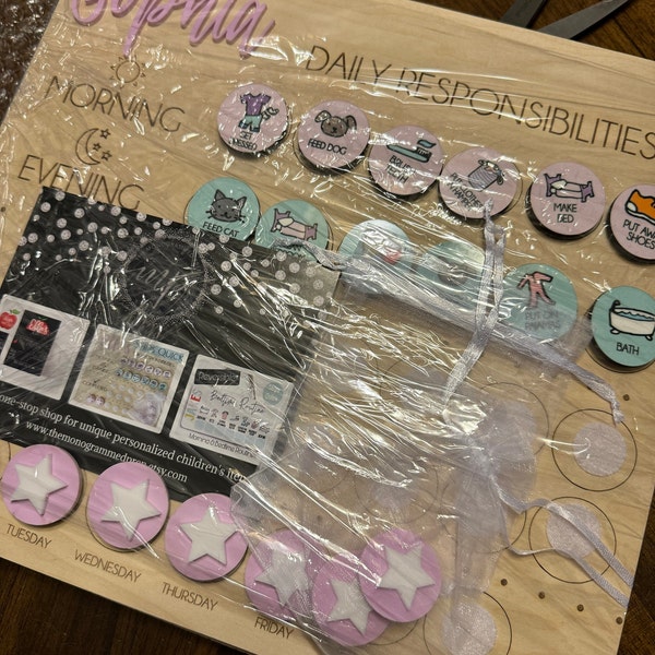 Personalized Childs Chore Chart With Pictures, Daily Toddler Routine ...