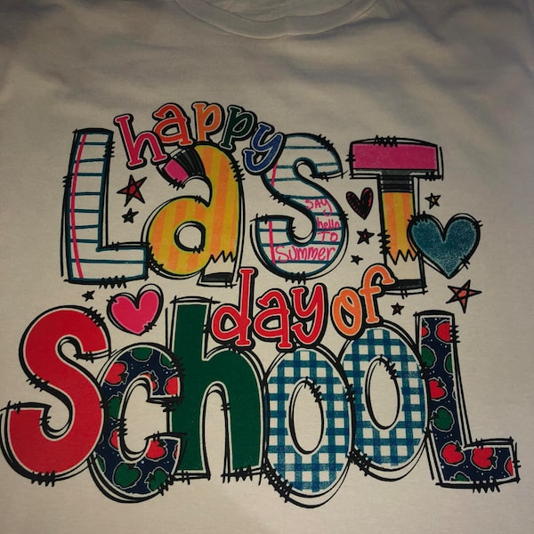 Doodle Happy Last Day of School PNG Digital Design, School Clipart for ...