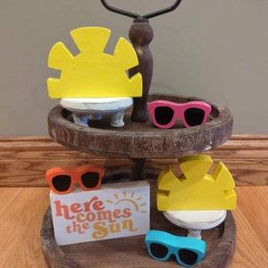 SUNGLASSES SUN and SUMMER Signs Wooden Tiered Tray Decor - Etsy