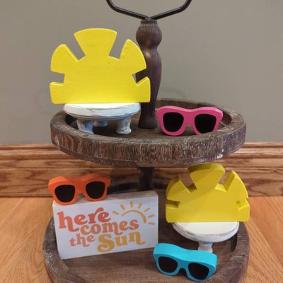 SUNGLASSES SUN and SUMMER Signs Wooden Tiered Tray Decor - Etsy