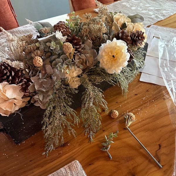 All Season Neutral Colors Centerpiece for Dining Table - Etsy