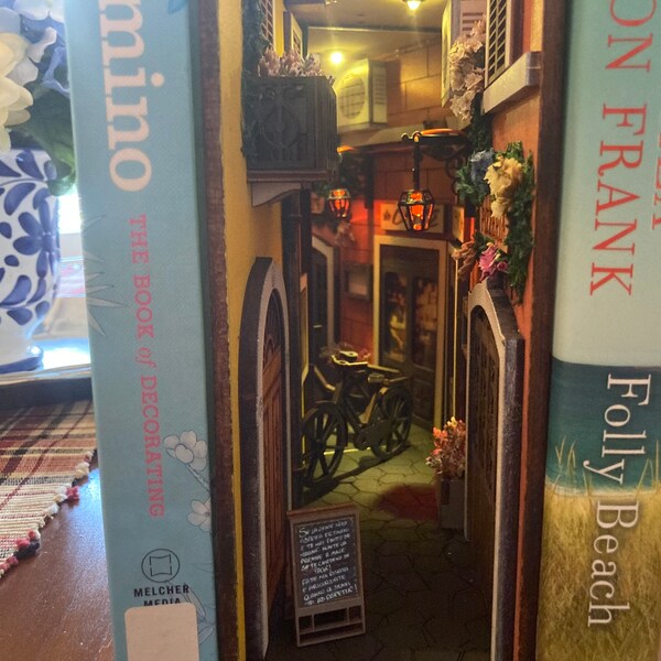 MINIALLEY Italy Booknook Assembled Prebuilt Bookshelf Insert Bookshelf ...