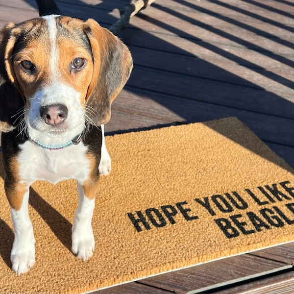 Hope You Like Beagles Doormat, Dog Doormat, Housewarming Gift, Birthday ...