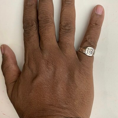 Monogram Ring .men Initial Ring. Silver Monogram Ring. Personalized Ring .guti Initial Ring. Old ...