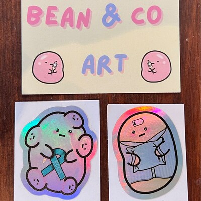 Stoma/ileostomy Bean Sticker 5cm Gloss Sticker Chronic - Etsy Canada