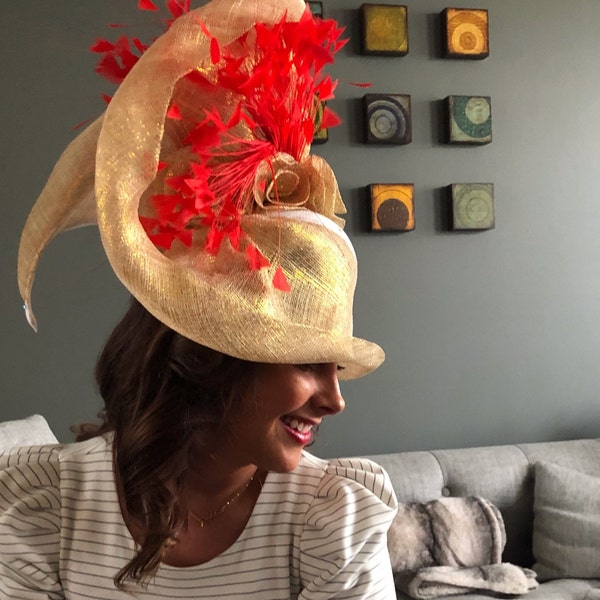 Modern Fascinator Hat. Cocktail Fascinator. Unique Derby Hat. Blue ...