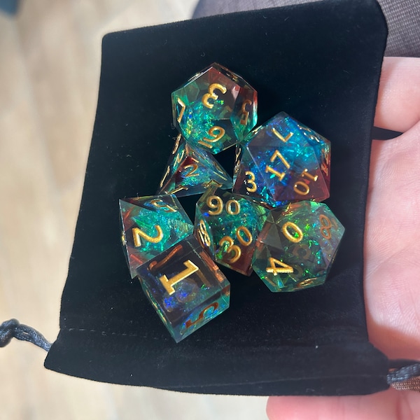 Demon's Blood DND D6, D20 Dice, Red Sharp Edge D&D Dice Set, Dungeons ...