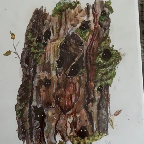 Tree Spirits, Art Prints, Watercolor Painting, Forest Art, Witch Art ...