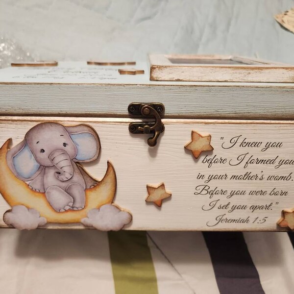 Personalized Baby Memory Box, Natural Wood Baby Keepsake Box, Gift for ...