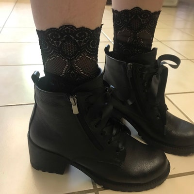 Allover Black Lace Sock for Women, Pretty Lace Ankle Socks, Womens Lace ...