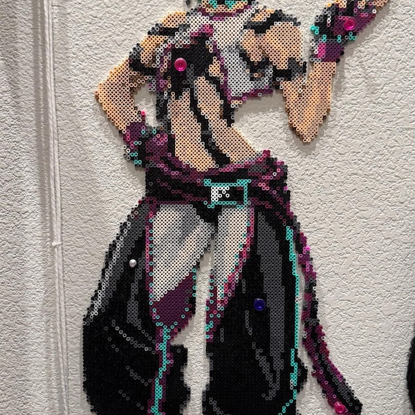 Juri Han Perler Wall Art | Street Figher Handmade Pixel Art - Etsy